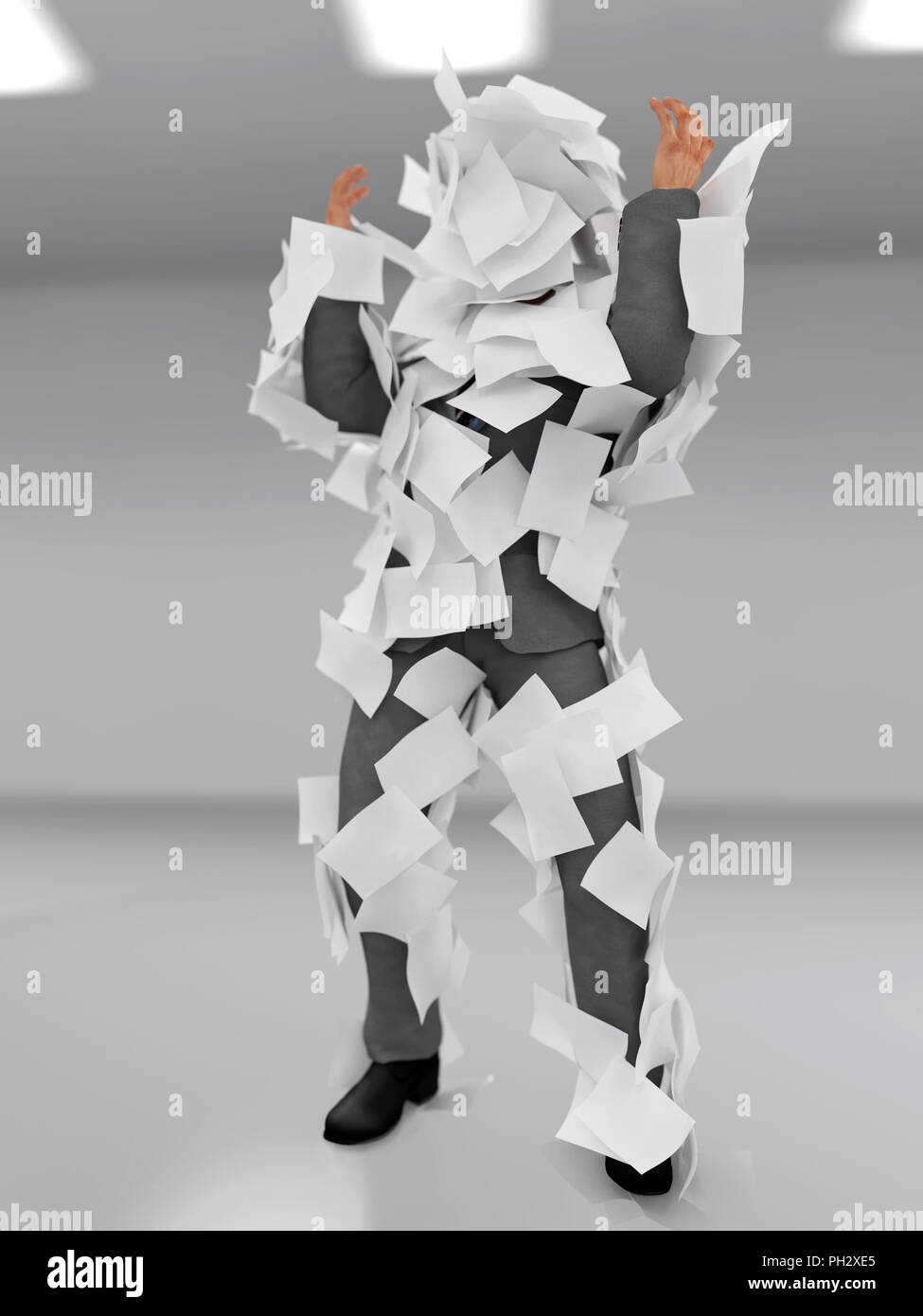 Overworked man pile of papers hi-res stock photography and images - Alamy
