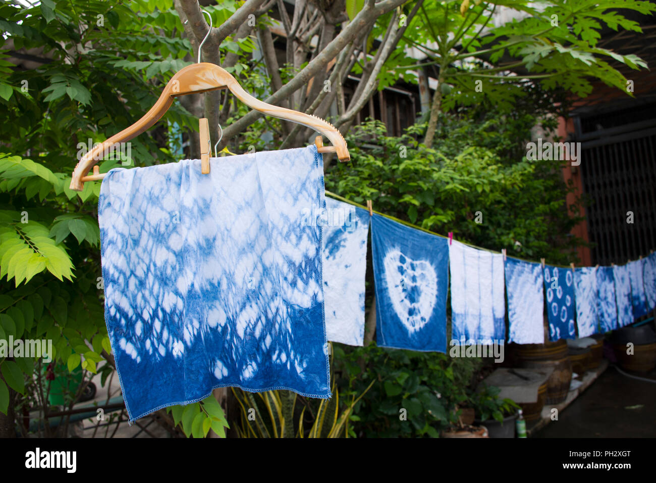 Handkerchief tie batik dyeing tie batik indigo color or mauhom color ...