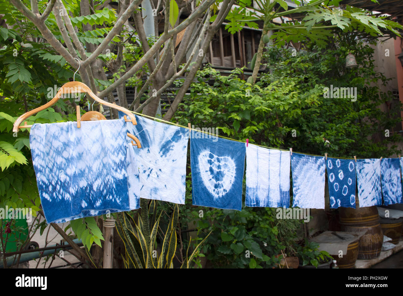 Handkerchief tie batik dyeing tie batik indigo color or mauhom color ...