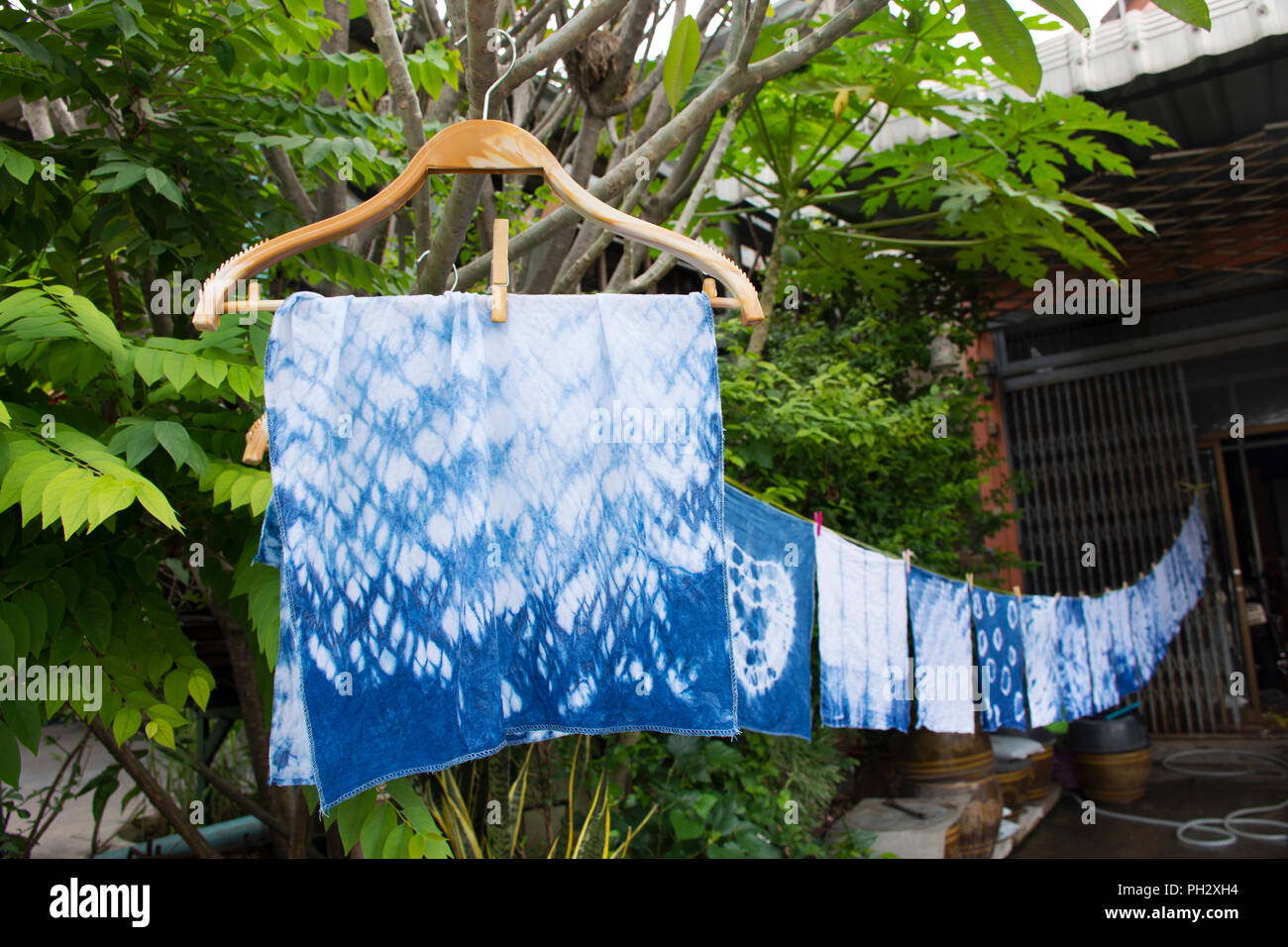 Handkerchief tie batik dyeing tie batik indigo color or mauhom color ...