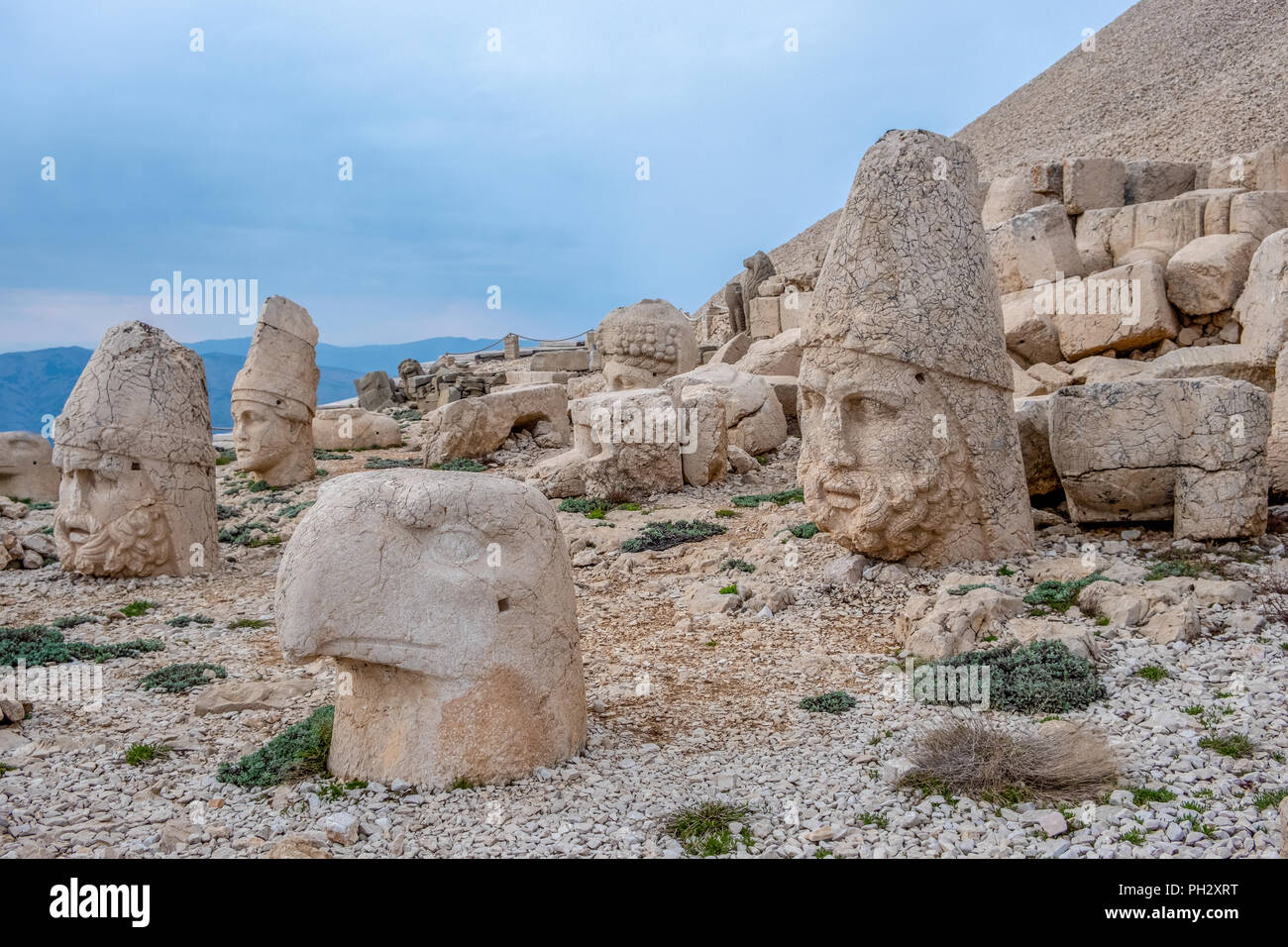 Nemrut Dagi, Anatolia, Turkey top the god Apollo and ancient stone ...