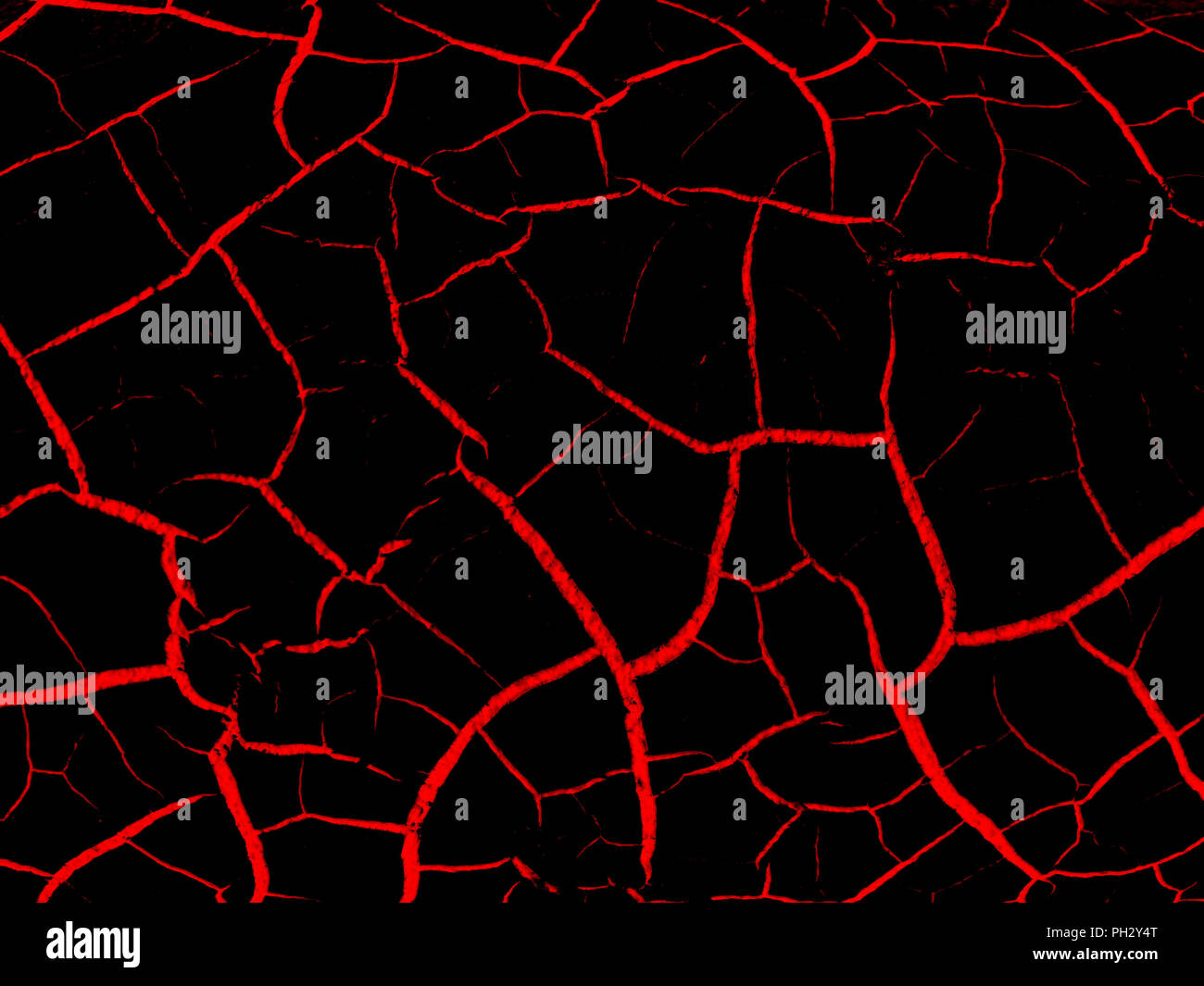Texture of red cracks on black background Stock Photo - Alamy