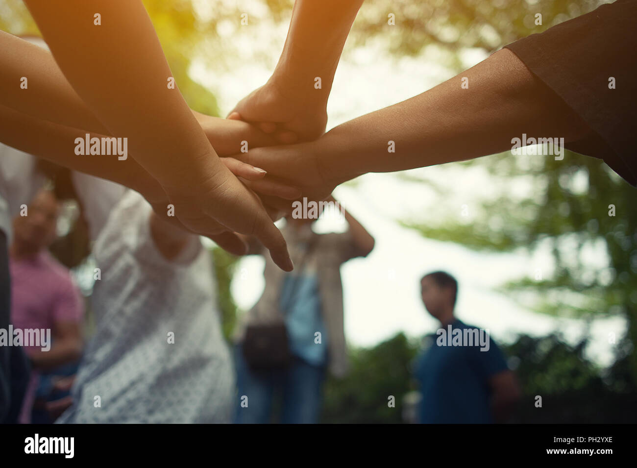 teamwork With our arms and hands Stock Photo - Alamy