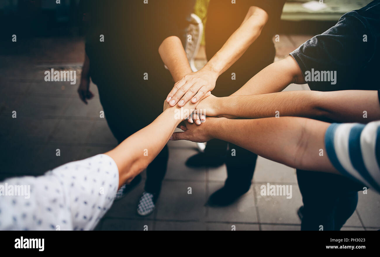 teamwork With our arms and hands Stock Photo - Alamy