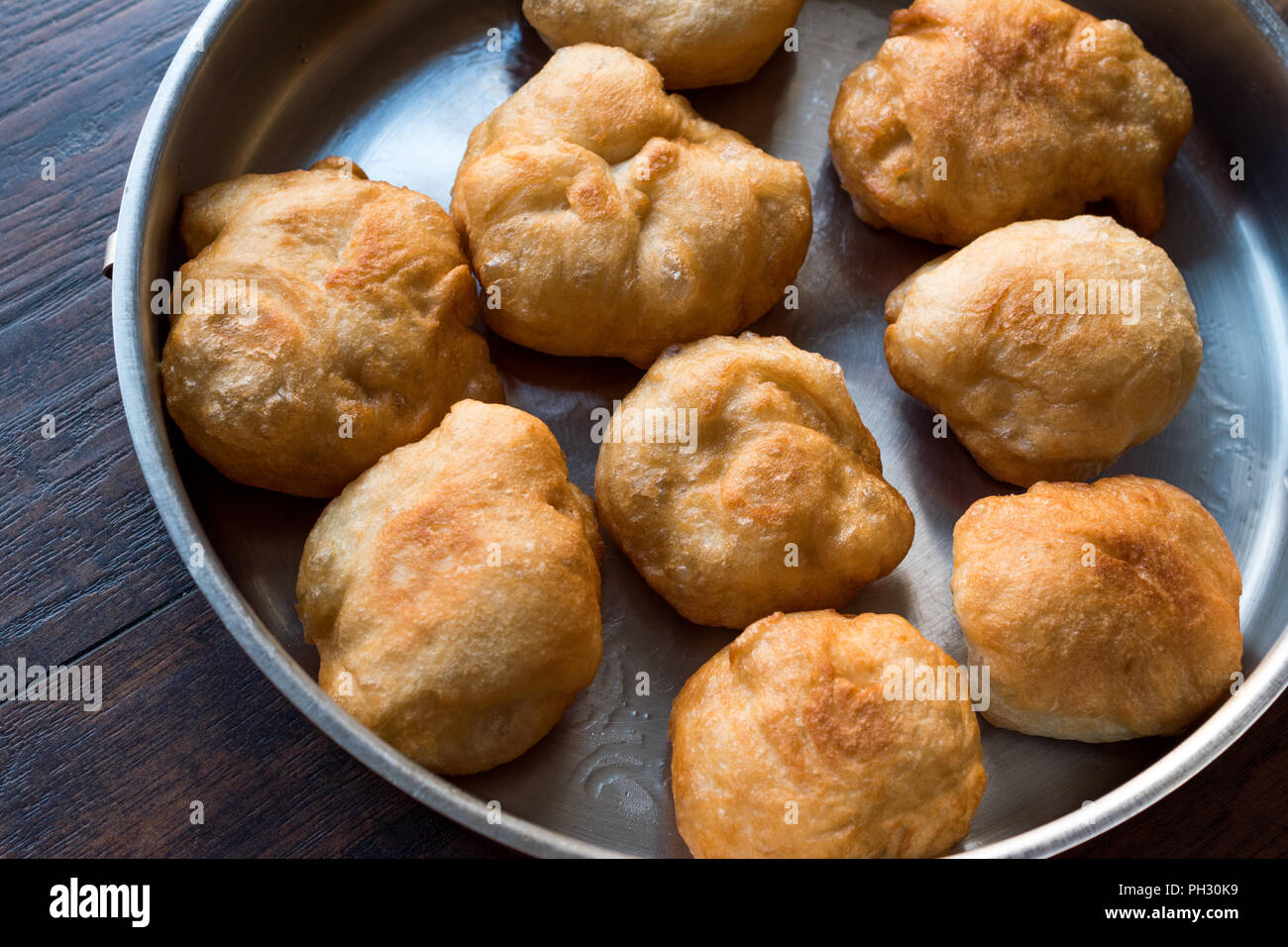 Turkish Fried Dough Crumpets Pisi Halka. Traditional Homemade Food ...