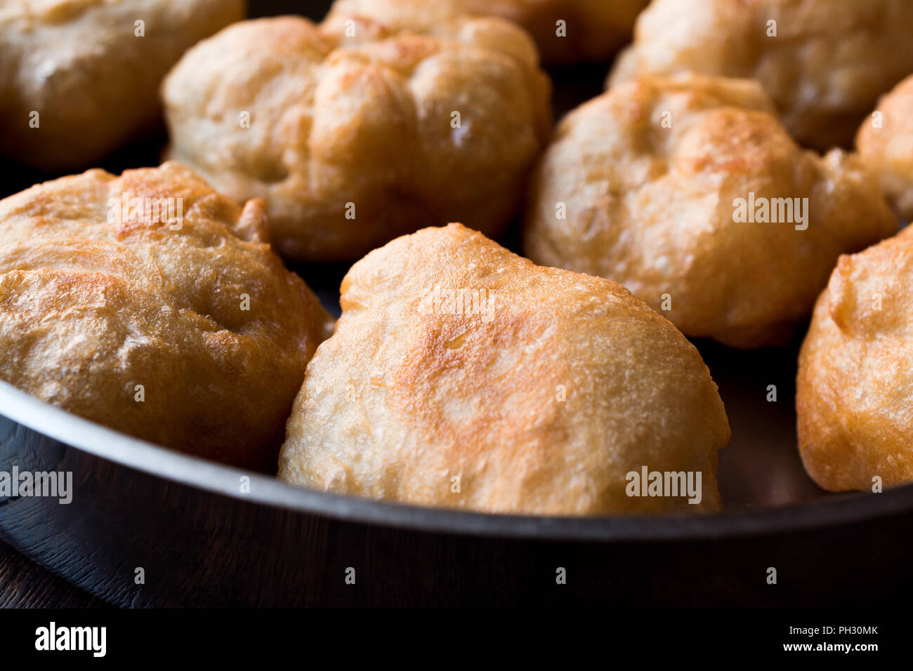 Turkish Fried Dough Crumpets Pisi Halka. Traditional Homemade Food ...