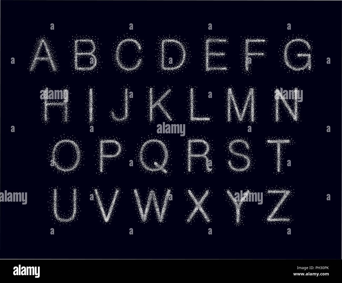 Abstract font with points. Vector alphabet with dots effect letters ...