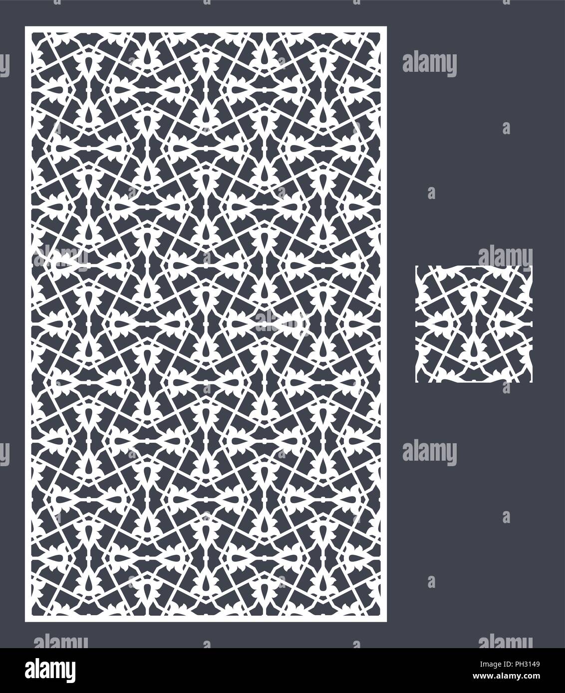 Laser cut vector panel and the seamless pattern for decorative panel. A ...