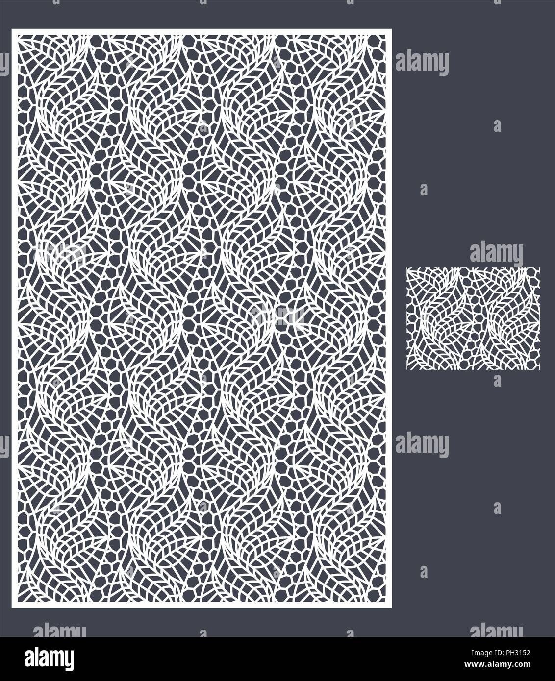 Laser cut vector panel and the seamless pattern for decorative panel. A ...