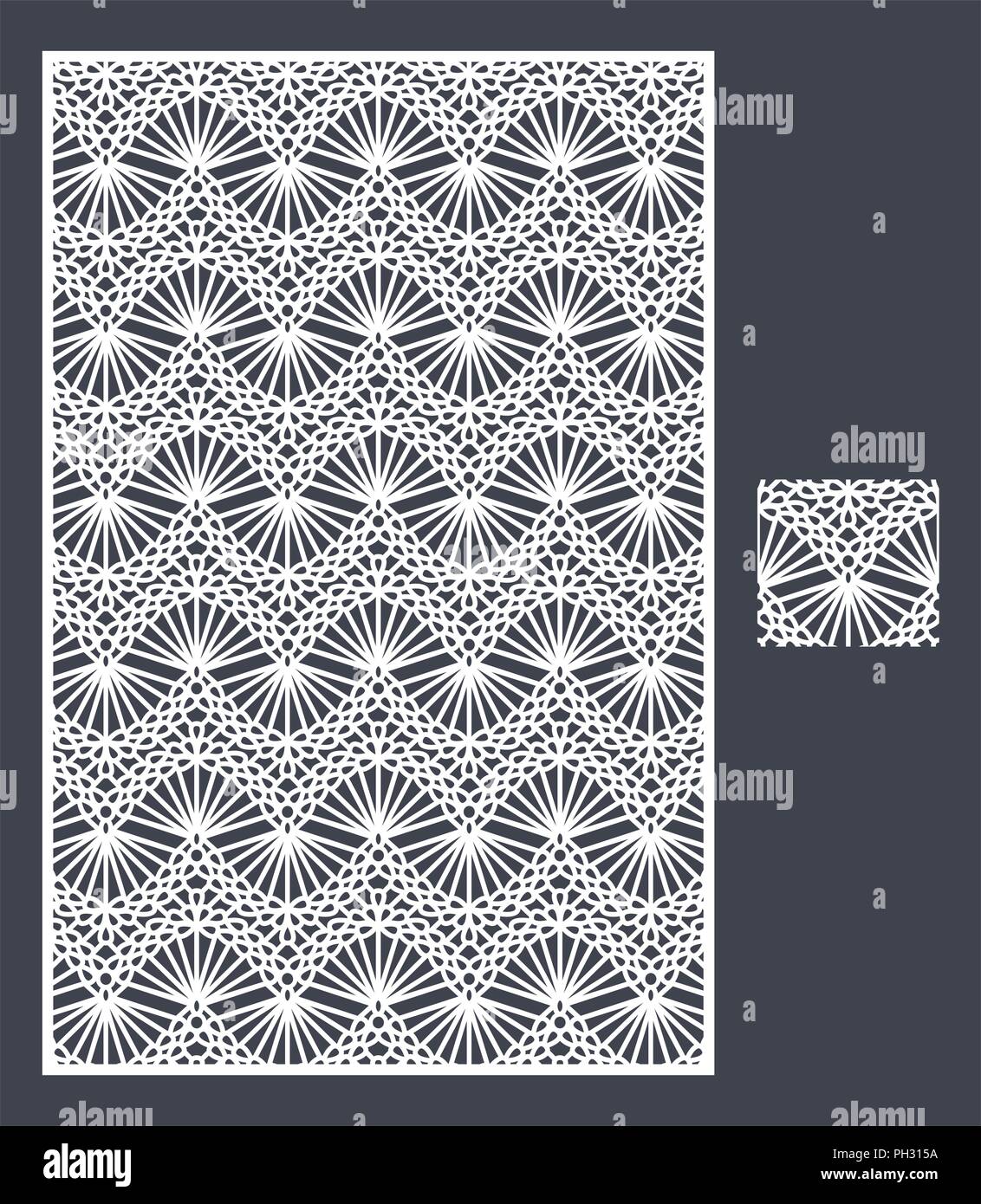 Laser cut vector panel and the seamless pattern for decorative panel. A ...