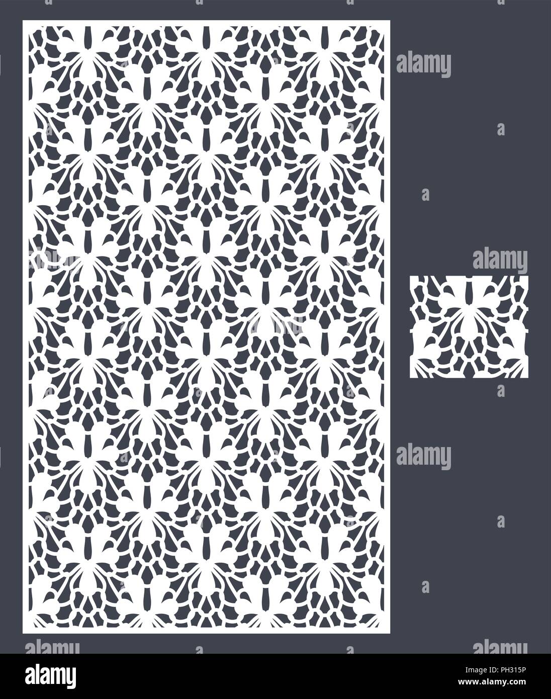 Laser cut vector panel and the seamless pattern for decorative panel. A ...