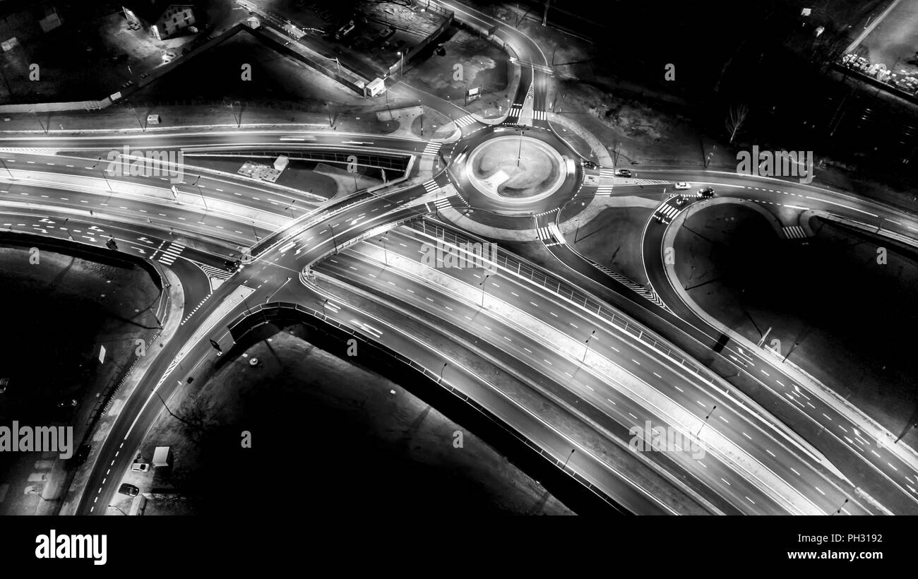 Roundabout top view Black and White Stock Photos & Images - Alamy