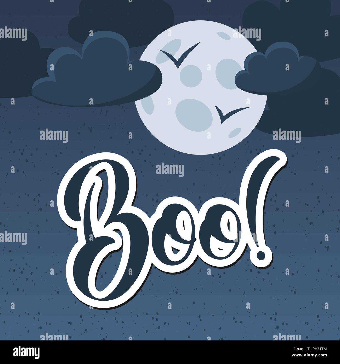 Boo. Halloween hand written text. Design for print, poster, invitation ...