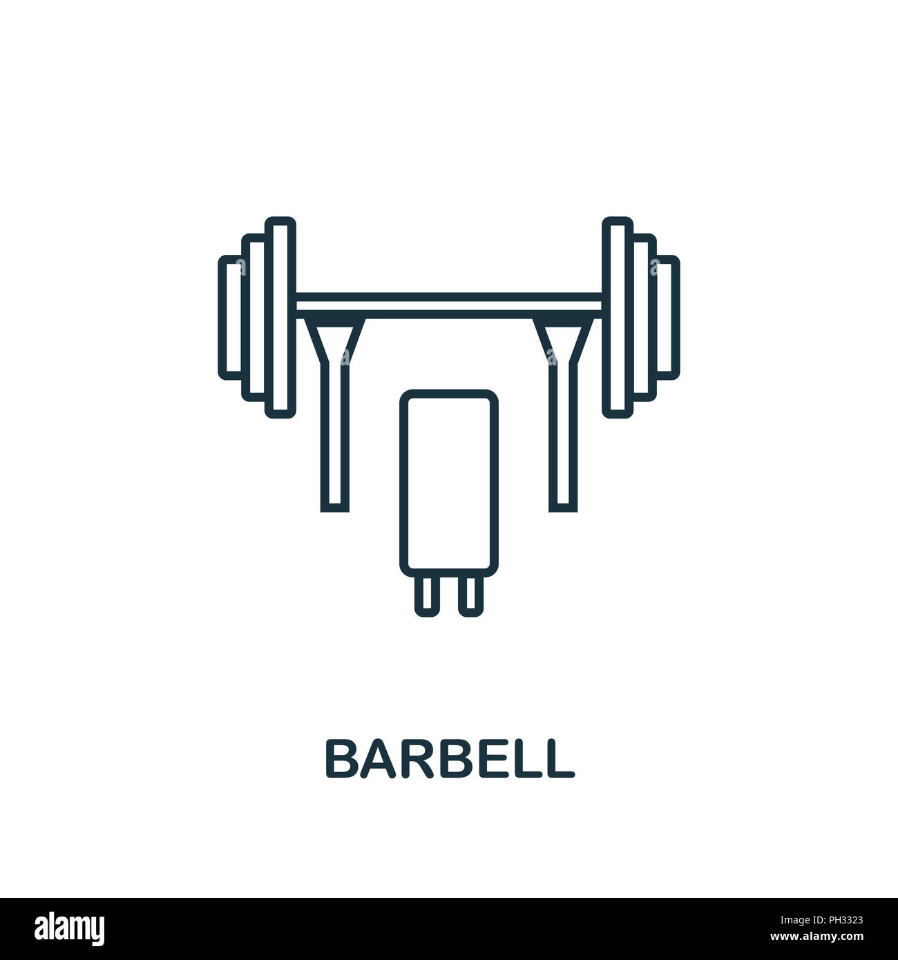 Barbell outline icon. Simple element illustration. Barbell icon in ...