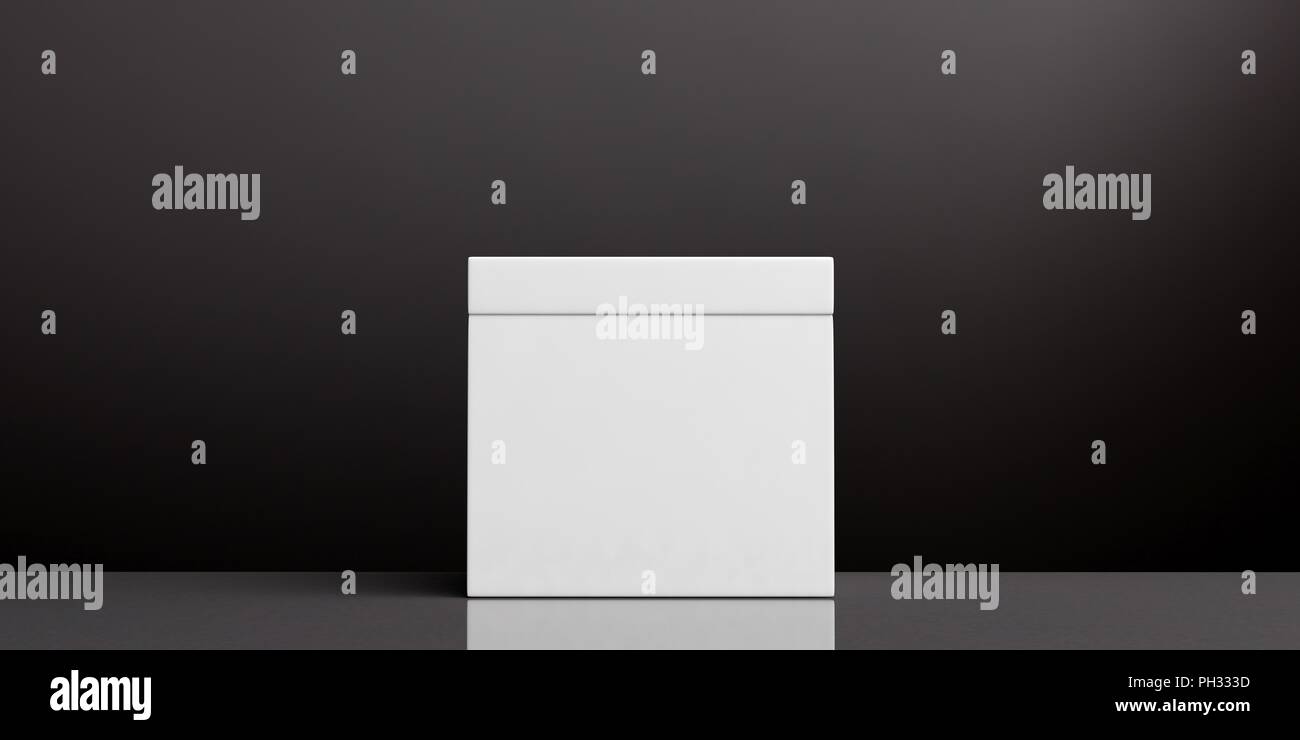 Elections concept. White blank ballot box on black background, copy ...