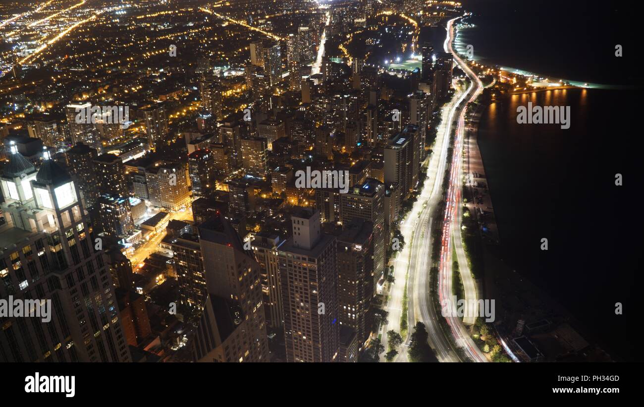 Chicago skyline photo taken from John Hancock Tower, Chicago, Illinois ...