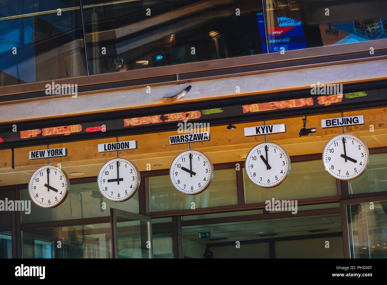 Clocks Of Various Time Zones High Resolution Stock Photography and ...