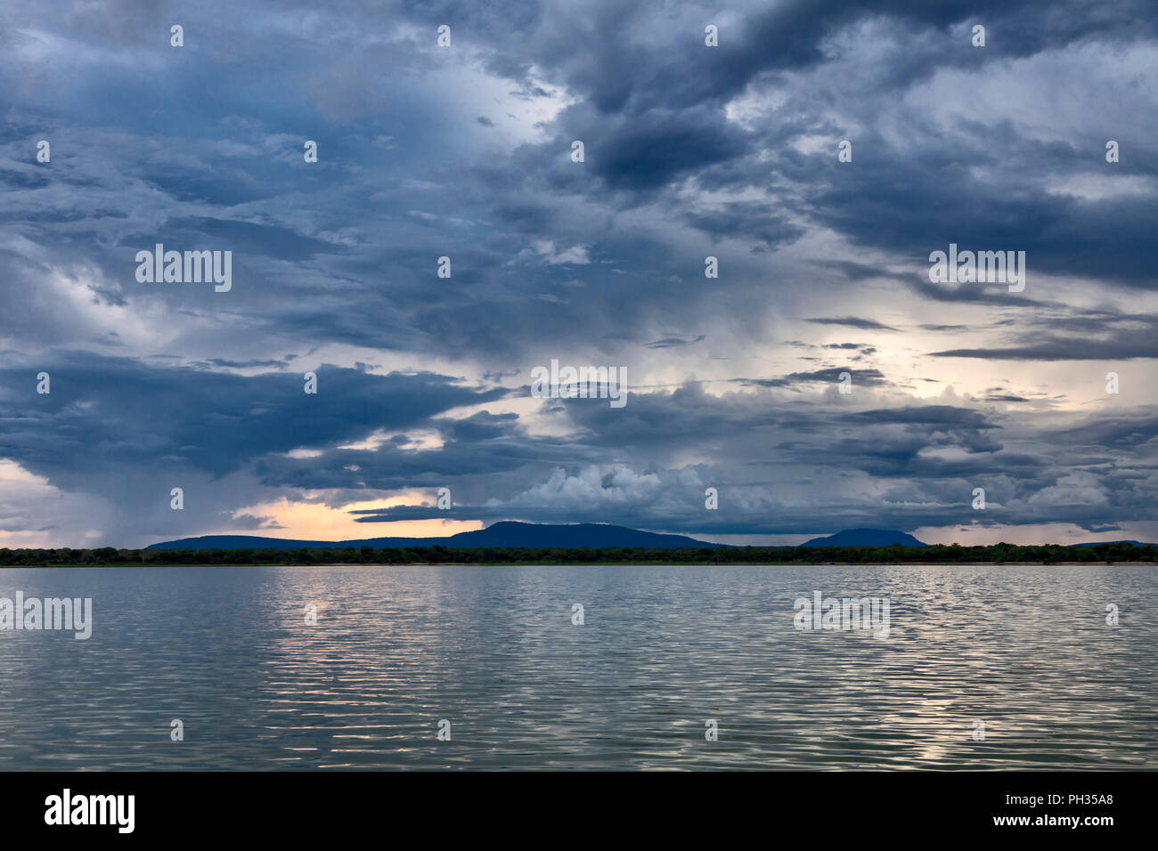 Lake sunset landscape, Tanzania, East Africa Stock Photo - Alamy