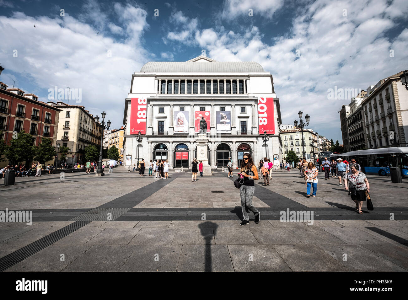 The National Theater Madrid at Opera Square, Madrid, Spain Stock Photo ...