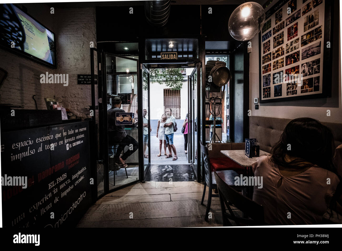 Interior of a bar in the streets of Madrid Spain Stock Photo - Alamy