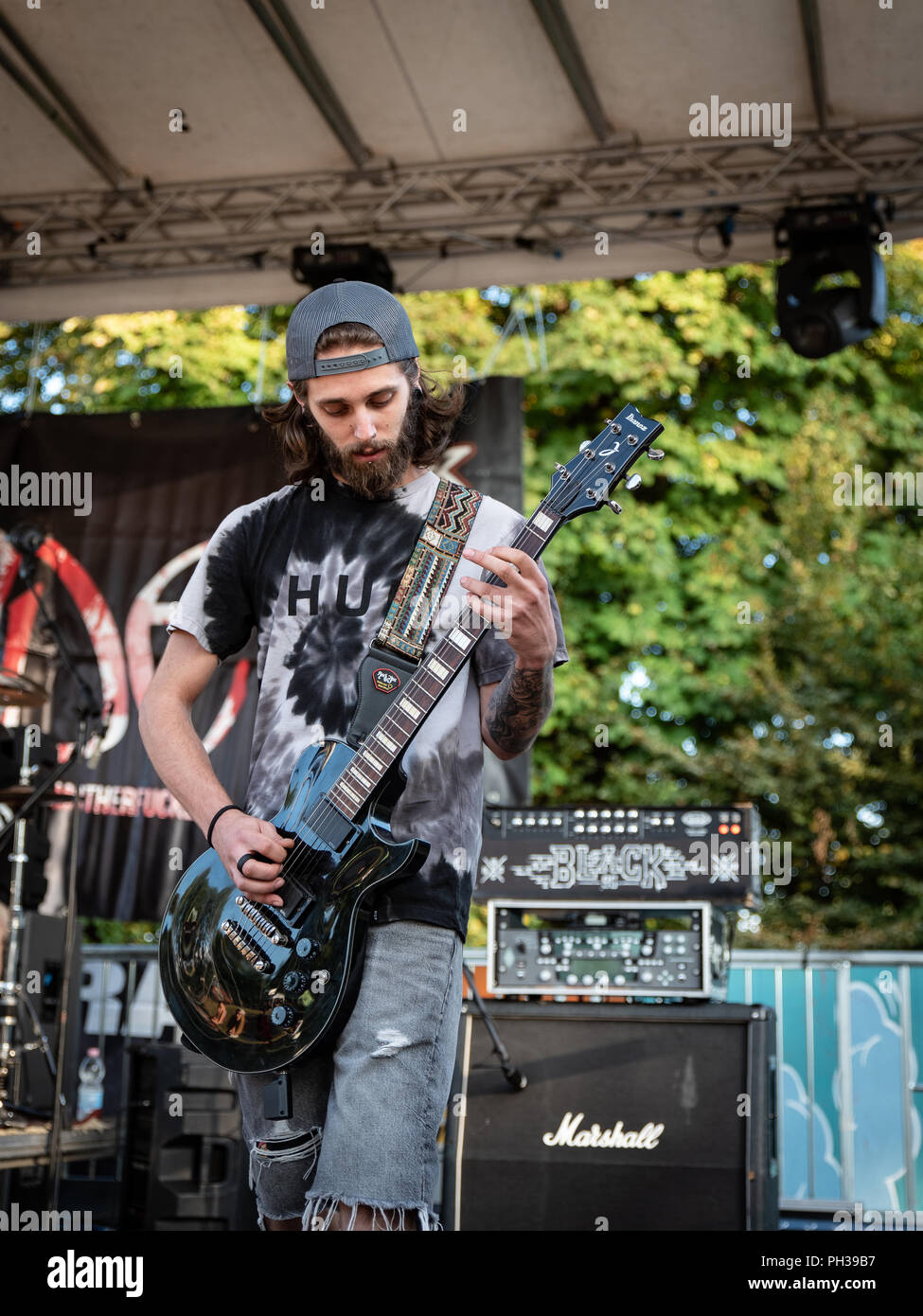 Bergamo, Italy - August 26, 2018: Italian Metalcore-Hardcore band Waves ...