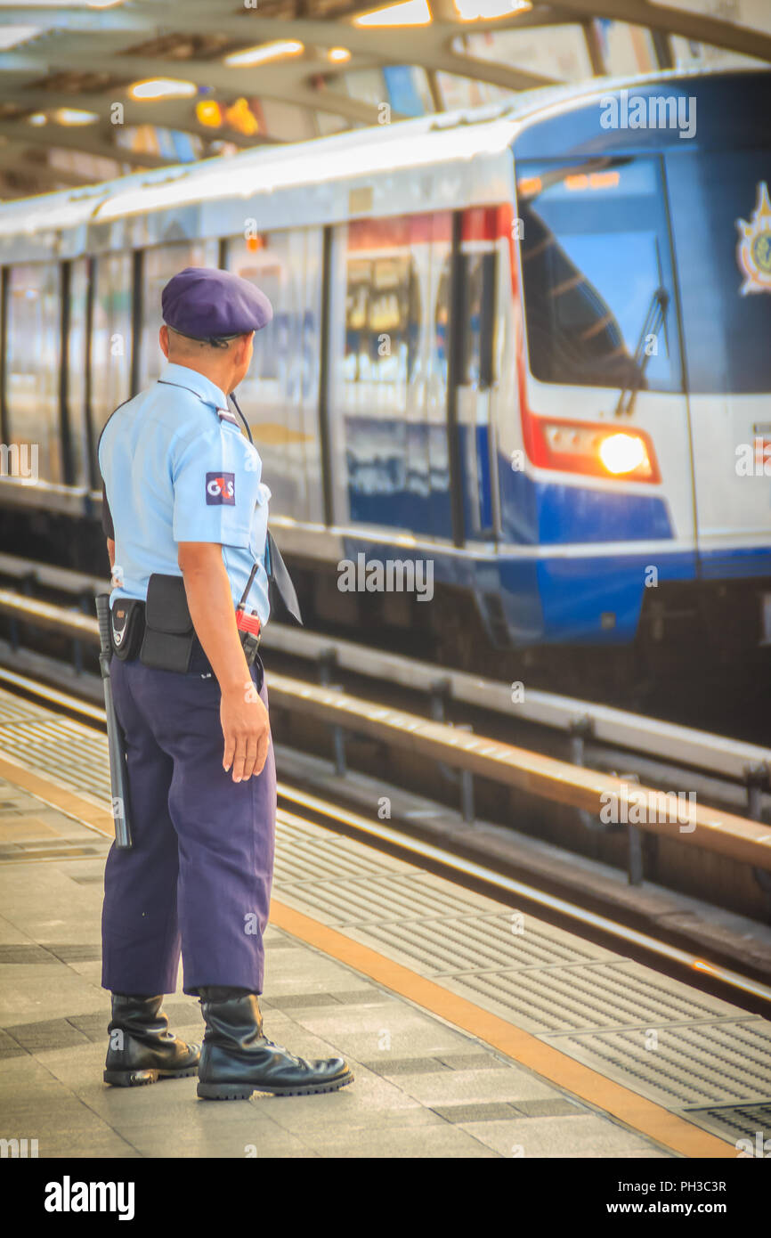 Security officer of bts skytrain hi-res stock photography and images ...
