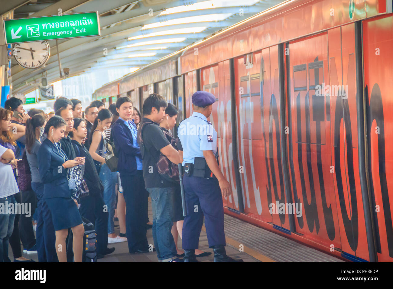 Security officer of bts skytrain hi-res stock photography and images ...