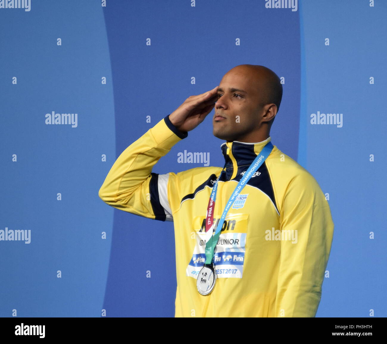Budapest, Hungary - Jul 26, 2017. Competitive swimmer GOMES JUNIOR Joao ...