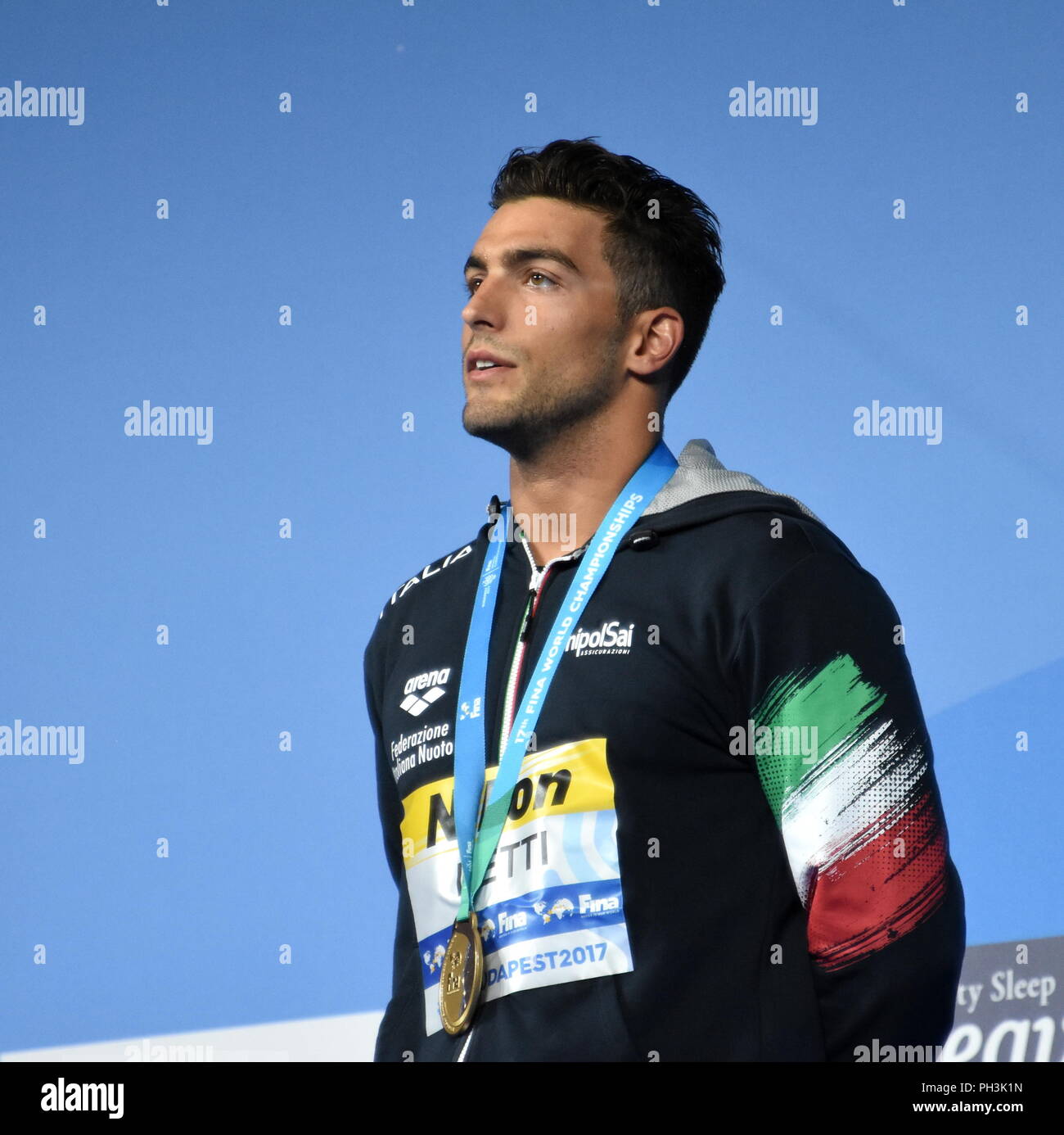 Budapest, Hungary - Jul 26, 2017. Competitive swimmer DETTI Gabriele ...