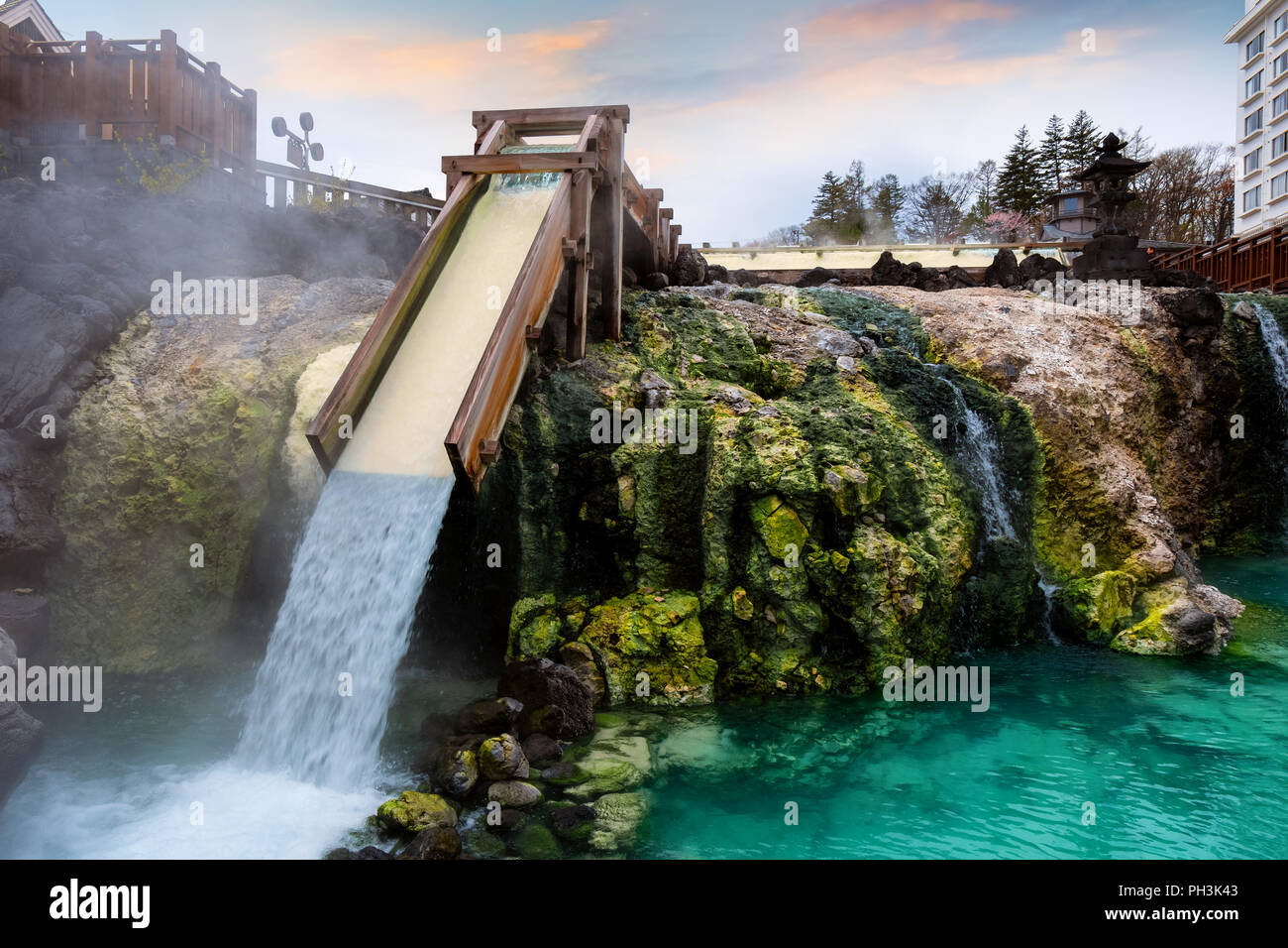 Yubatake Hotspring at Kusatsu Onsen in Gunma ,Japan GUNMA, JAPAN ...
