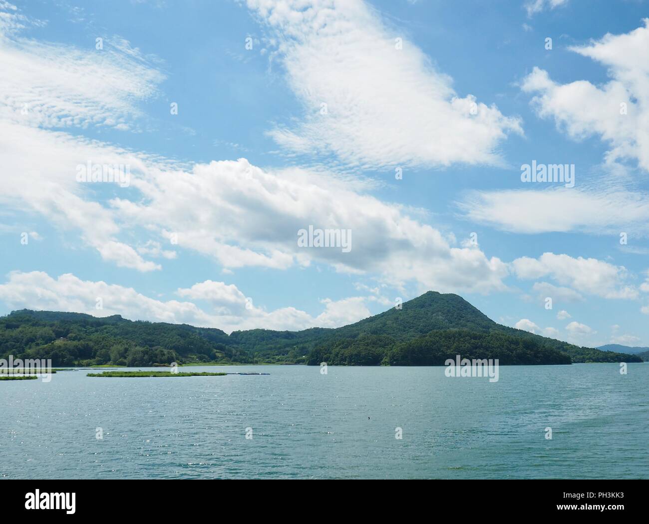 The Morning and Mountain of Daecheong Lake in Cheongju ,korea Stock ...