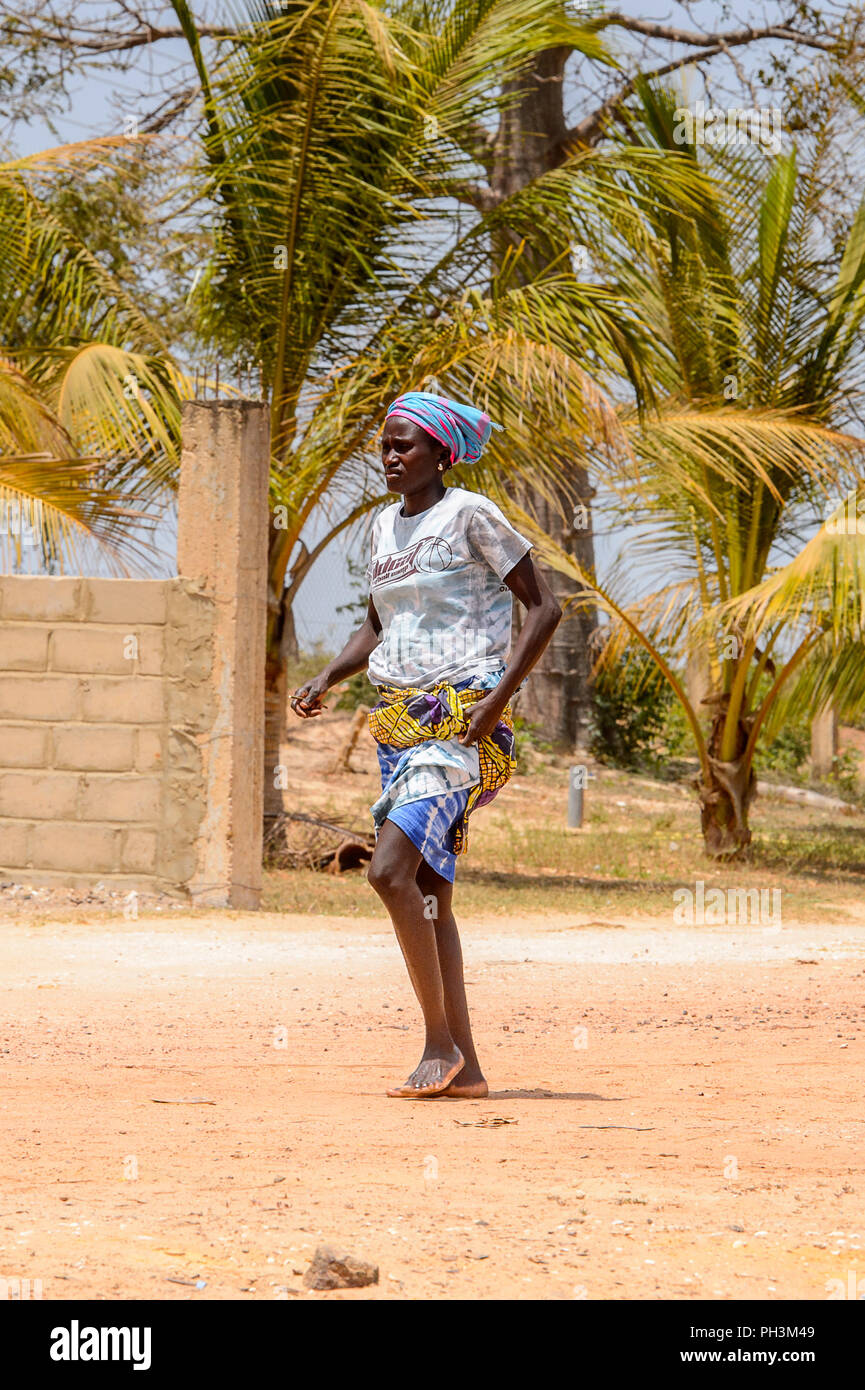 CASAMANCE RIVER, SENEGAL - APR 29: Unidentified Senegalese two woman in ...