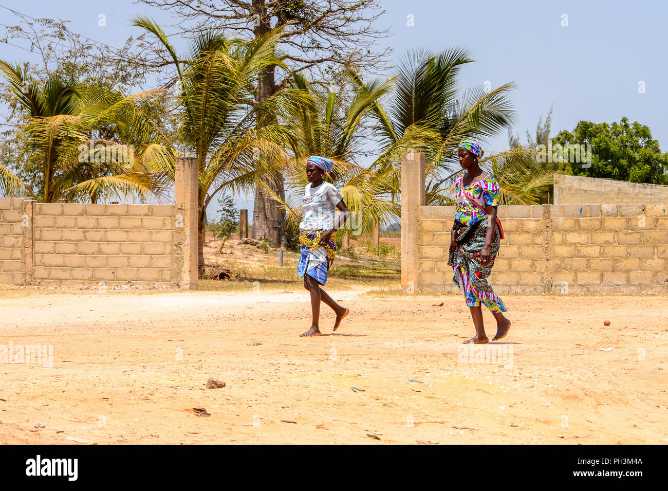 CASAMANCE RIVER, SENEGAL - APR 29: Unidentified Senegalese two women in ...