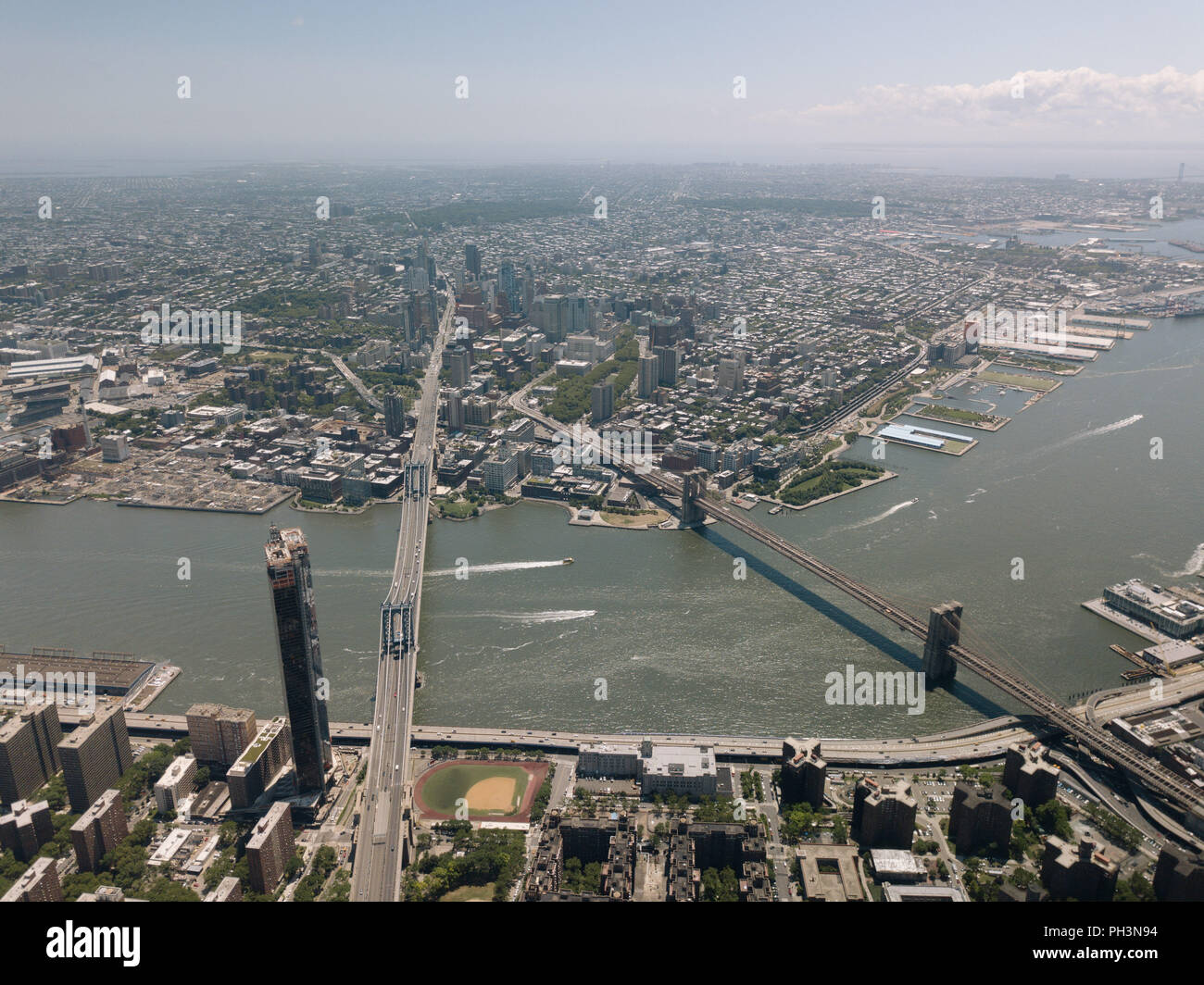 Drone Aerial Shot World Trade Center City View Beautiful NYC New York ...