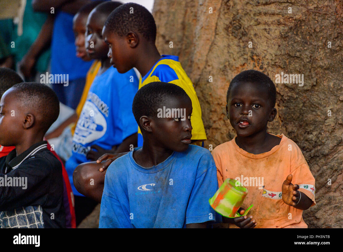 OUSSOUYE, SENEGAL - APR 30, 2017: Unidentified Senegalese little boy in ...