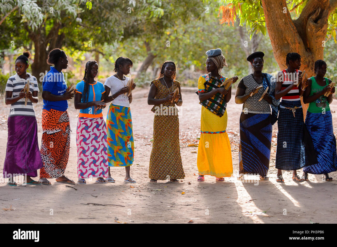 Kaguit vil., SENEGAL - APR 30, 2017: Unidentified Diola women in ...