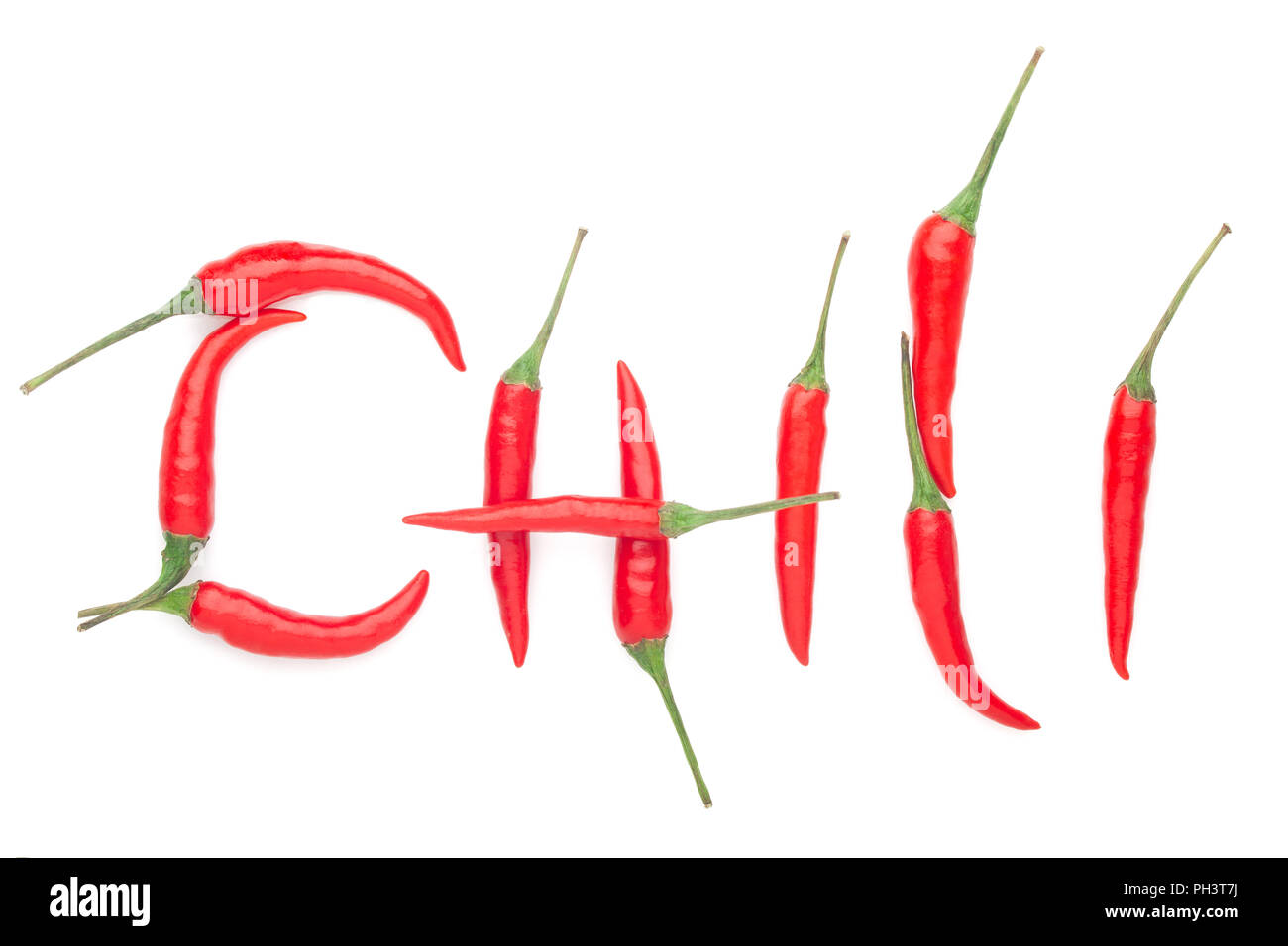 text chilli on white background, isolated Stock Photo - Alamy