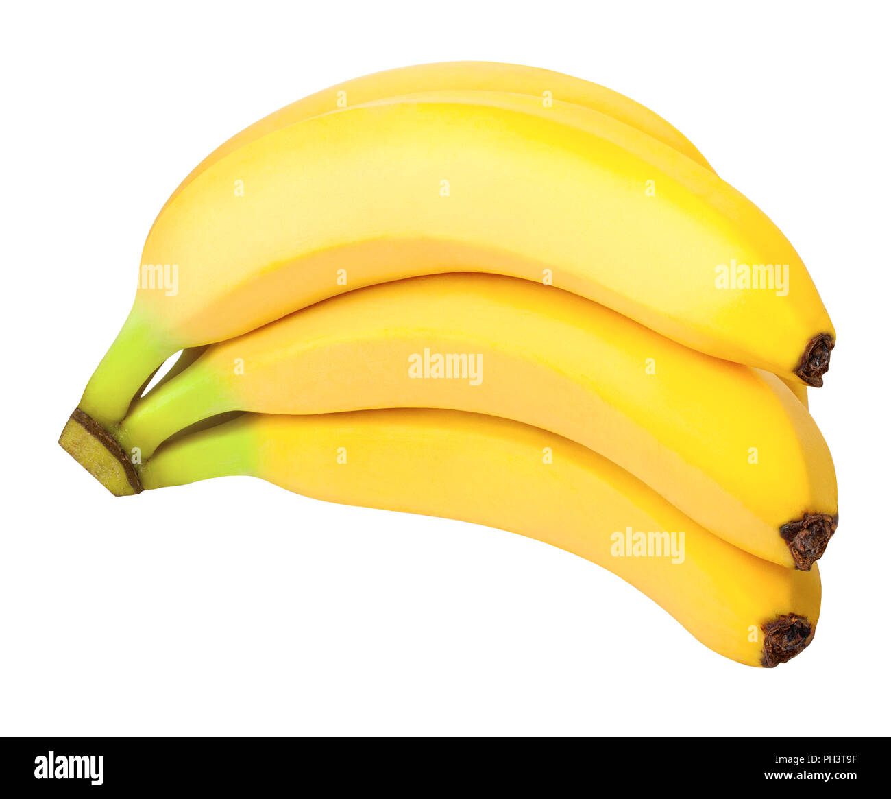 bunch of bananas isolated on white background, clipping path, full ...