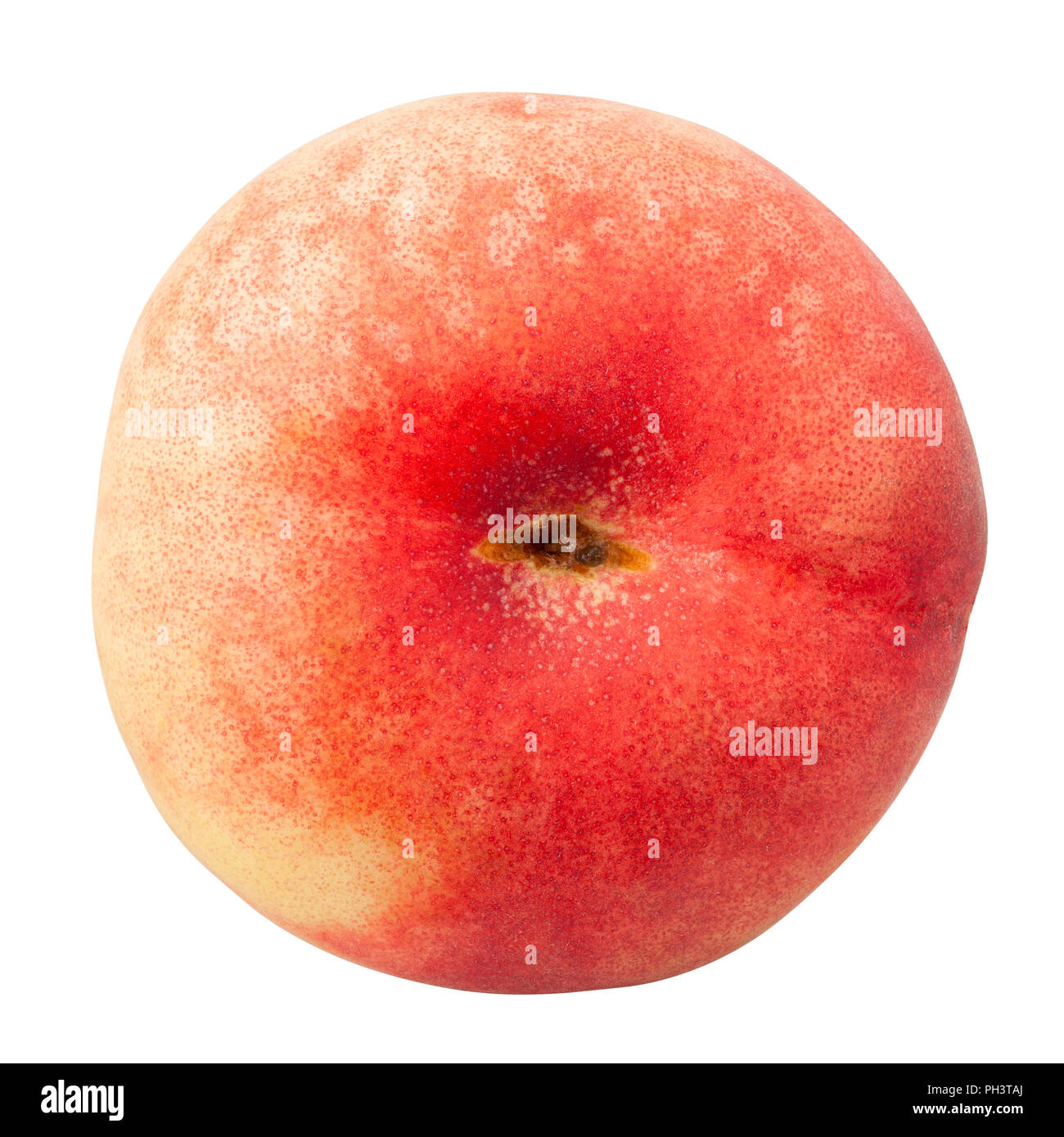 Flat peach isolated on white background, clipping path, full depth of ...