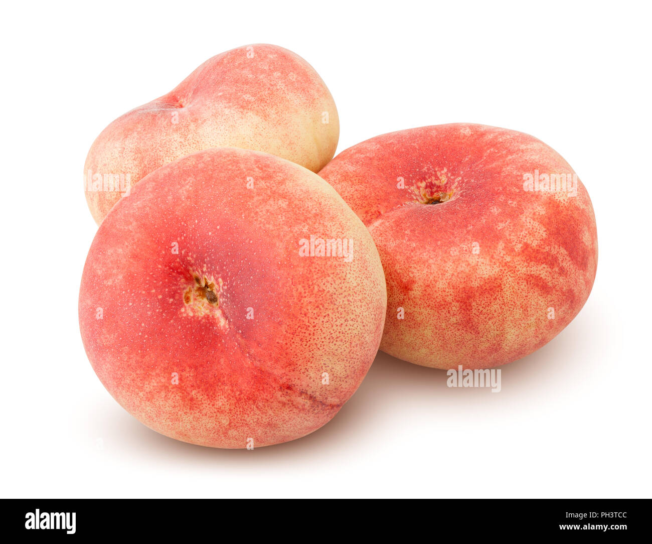 Flat peach isolated on white background, clipping path, full depth of ...
