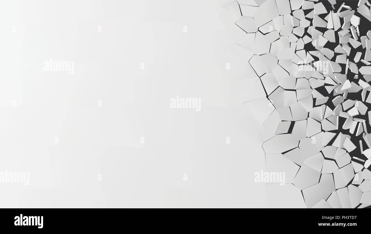 vector illustration of breaking wall with free area for text Stock ...
