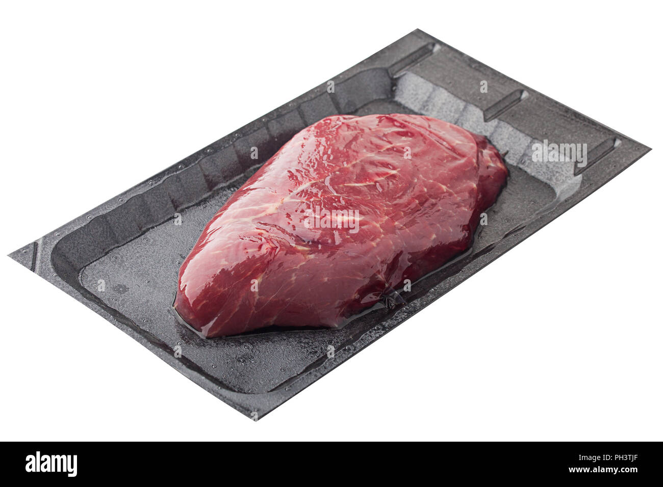 steak, ribeye, vacuum packing, isolated on white background, clipping ...