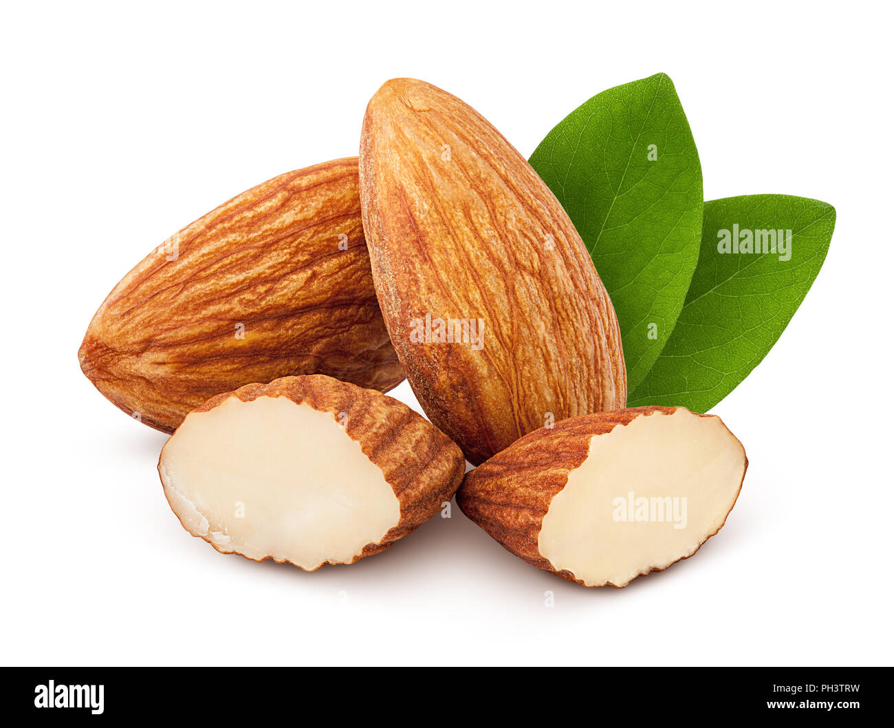 almond isolated on white background, clipping path, full depth of field ...