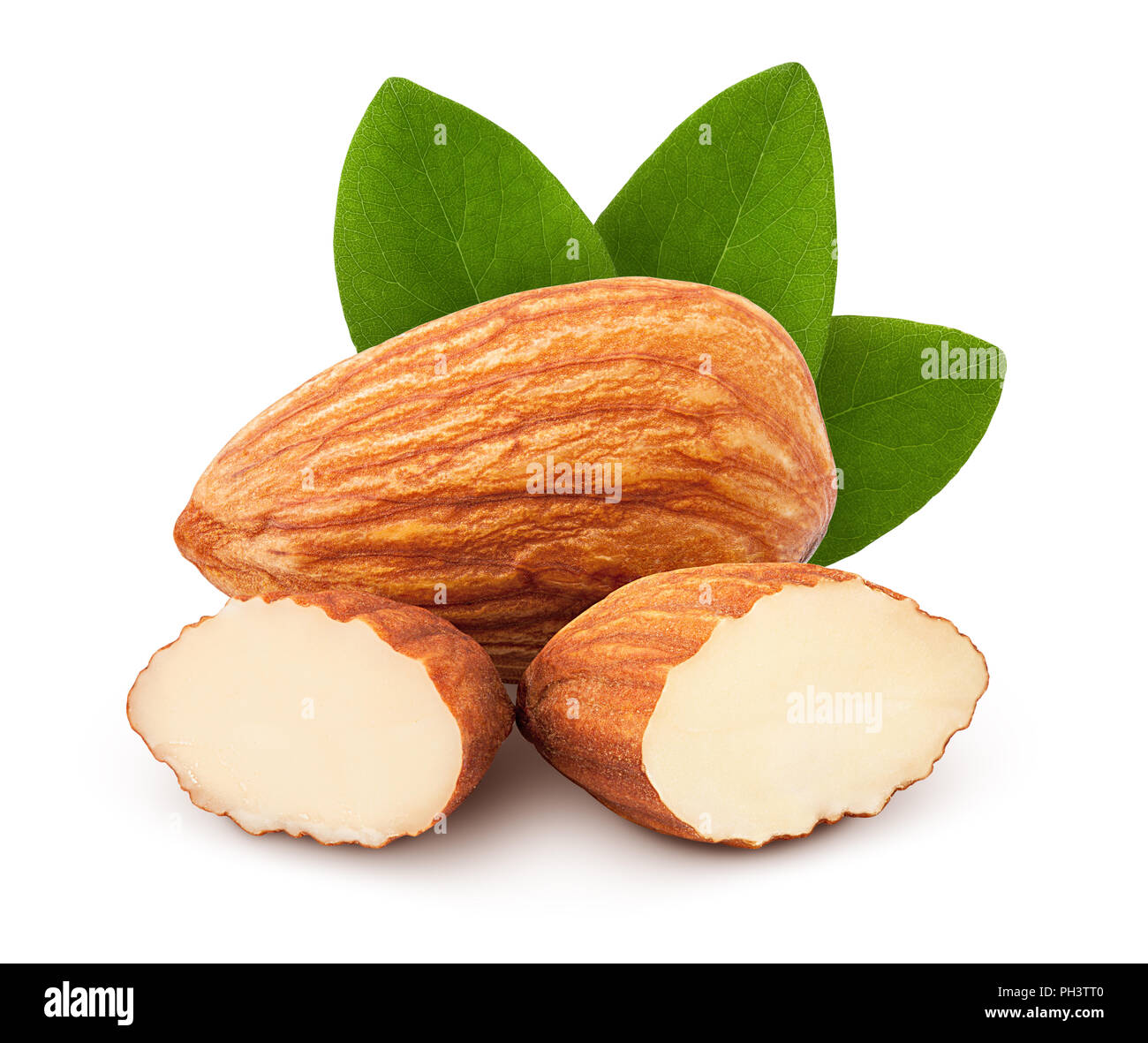 almond isolated on white background, clipping path, full depth of field ...
