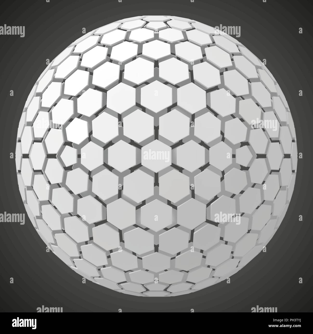 small hexagons forming a sphere. 3d style vector illustration Stock ...