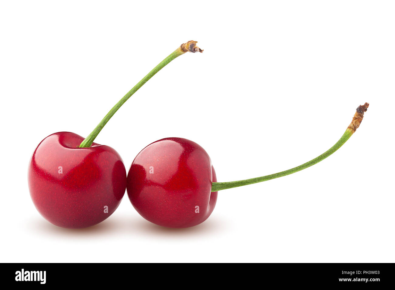 cherry, clipping path, isolated on white background, full depth of ...