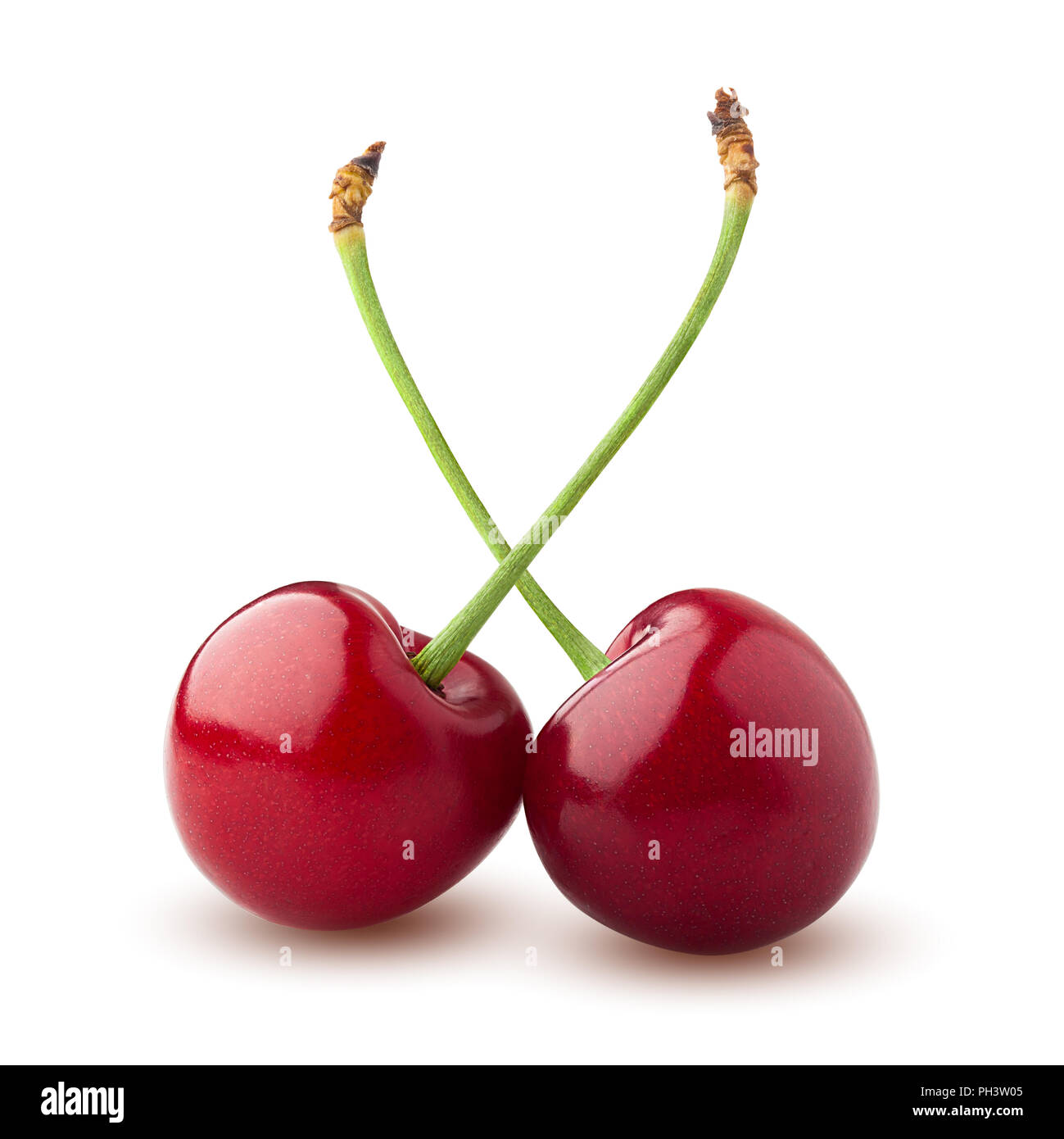 cherry, clipping path, isolated on white background, full depth of ...
