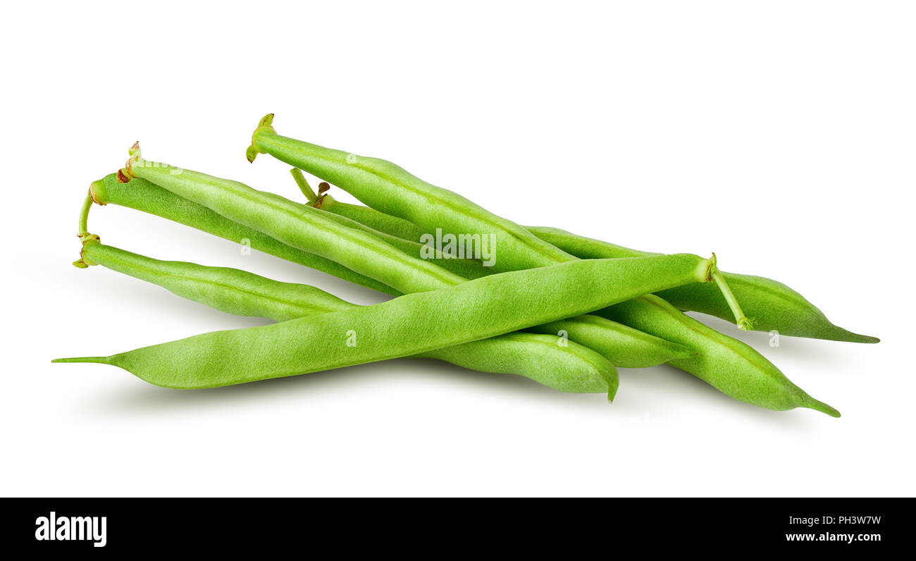 Green beans isolated on white background, clipping path, full depth of ...