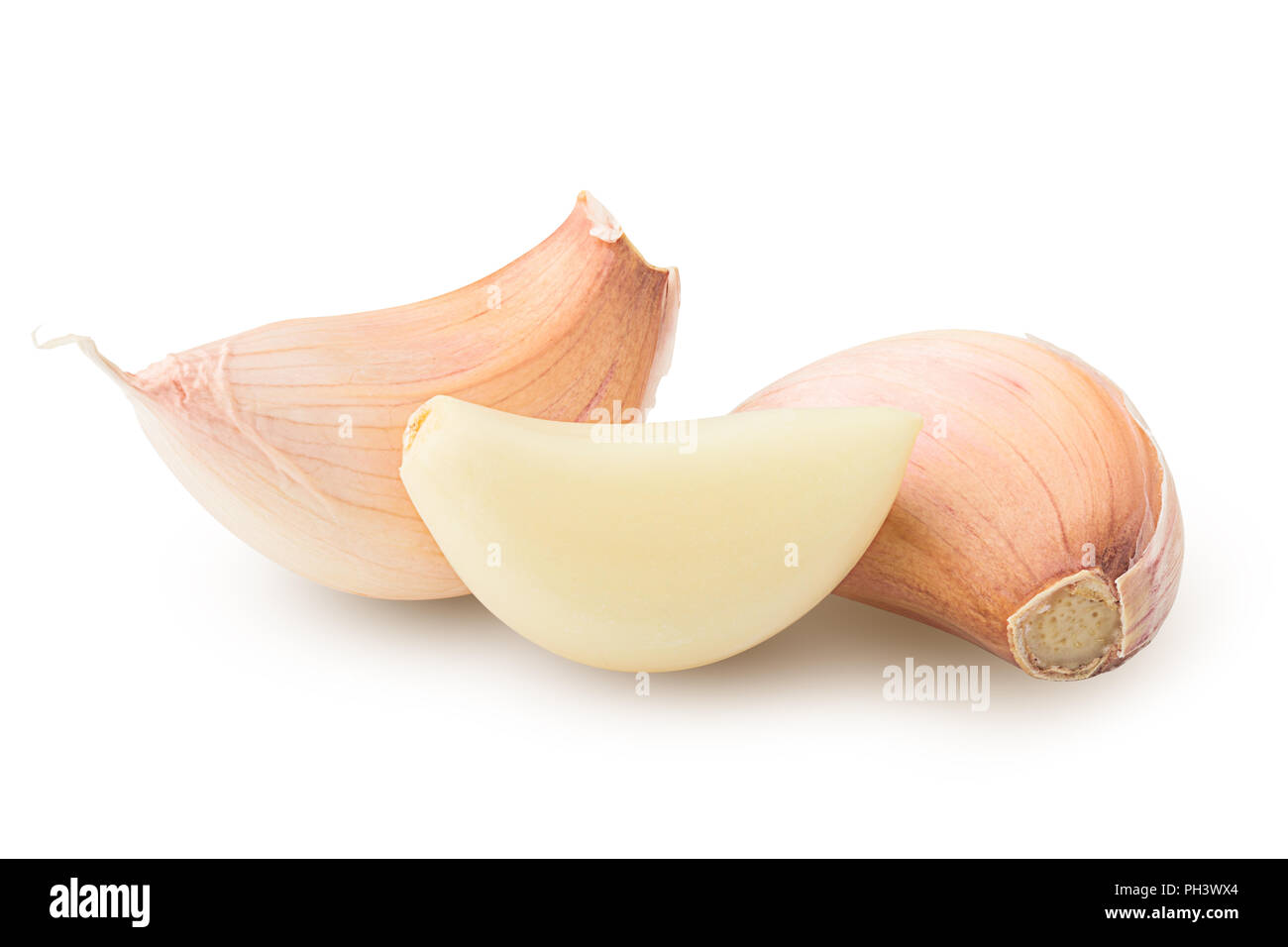 garlic, isolated on white background, clipping path, full depth of ...