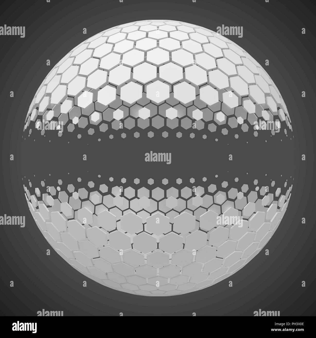 small hexagons forming a sphere. 3d style vector illustration Stock ...
